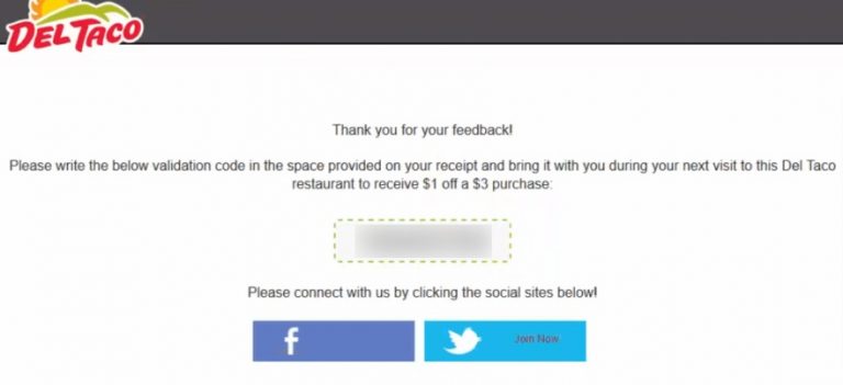 Del Taco Guest Survey for $1 Off - myopinion.deltaco | Curves Information